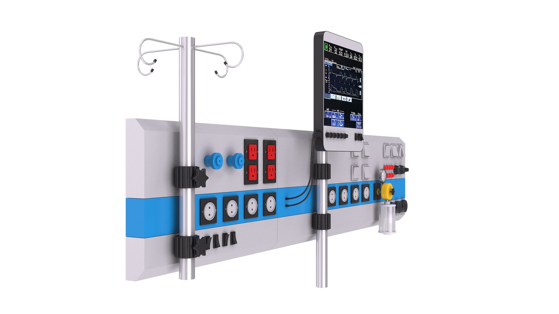 ICU Headbed Set 3D Model - TurboSquid 1858252