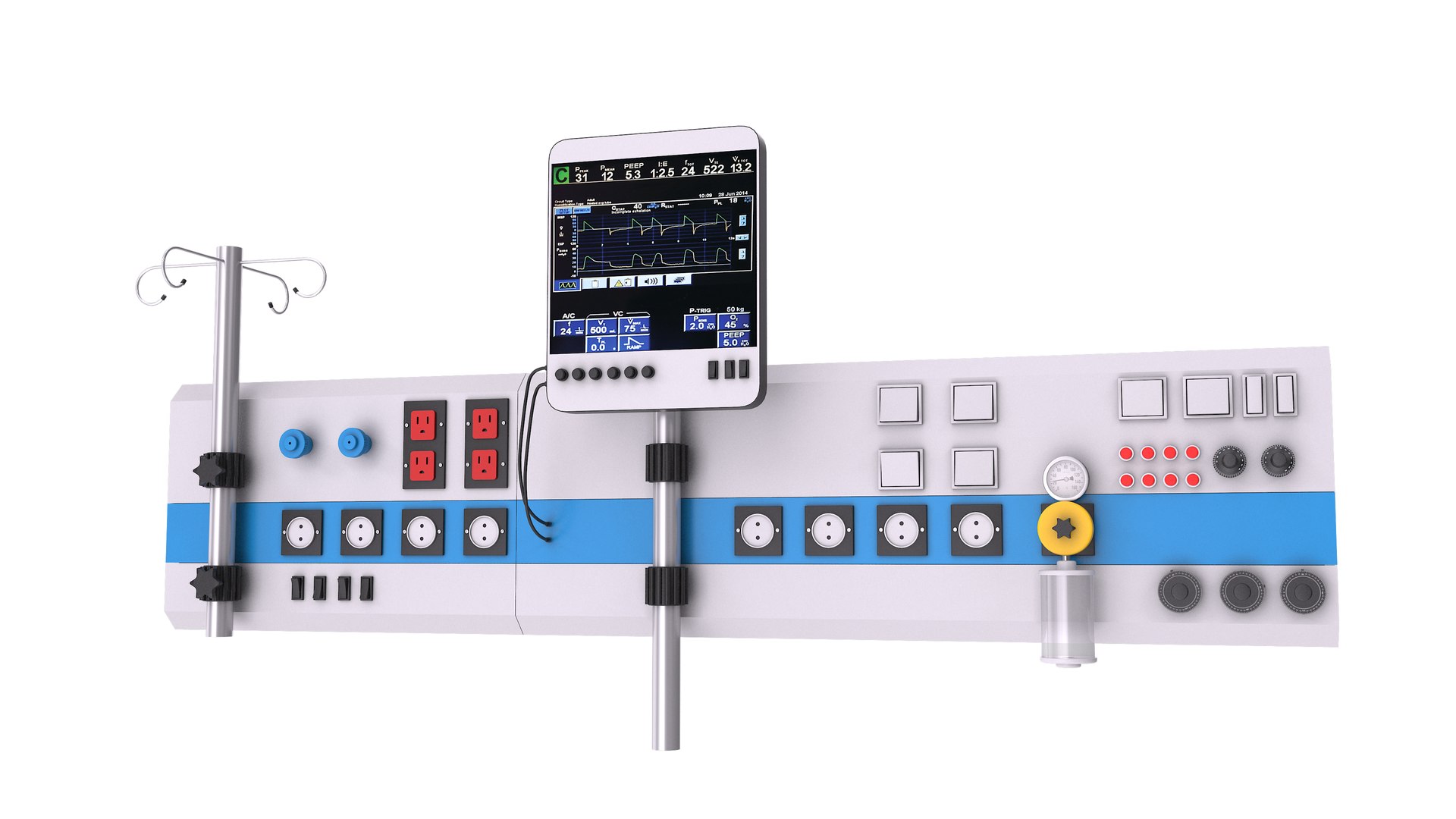 ICU Headbed Set 3D Model - TurboSquid 1858252