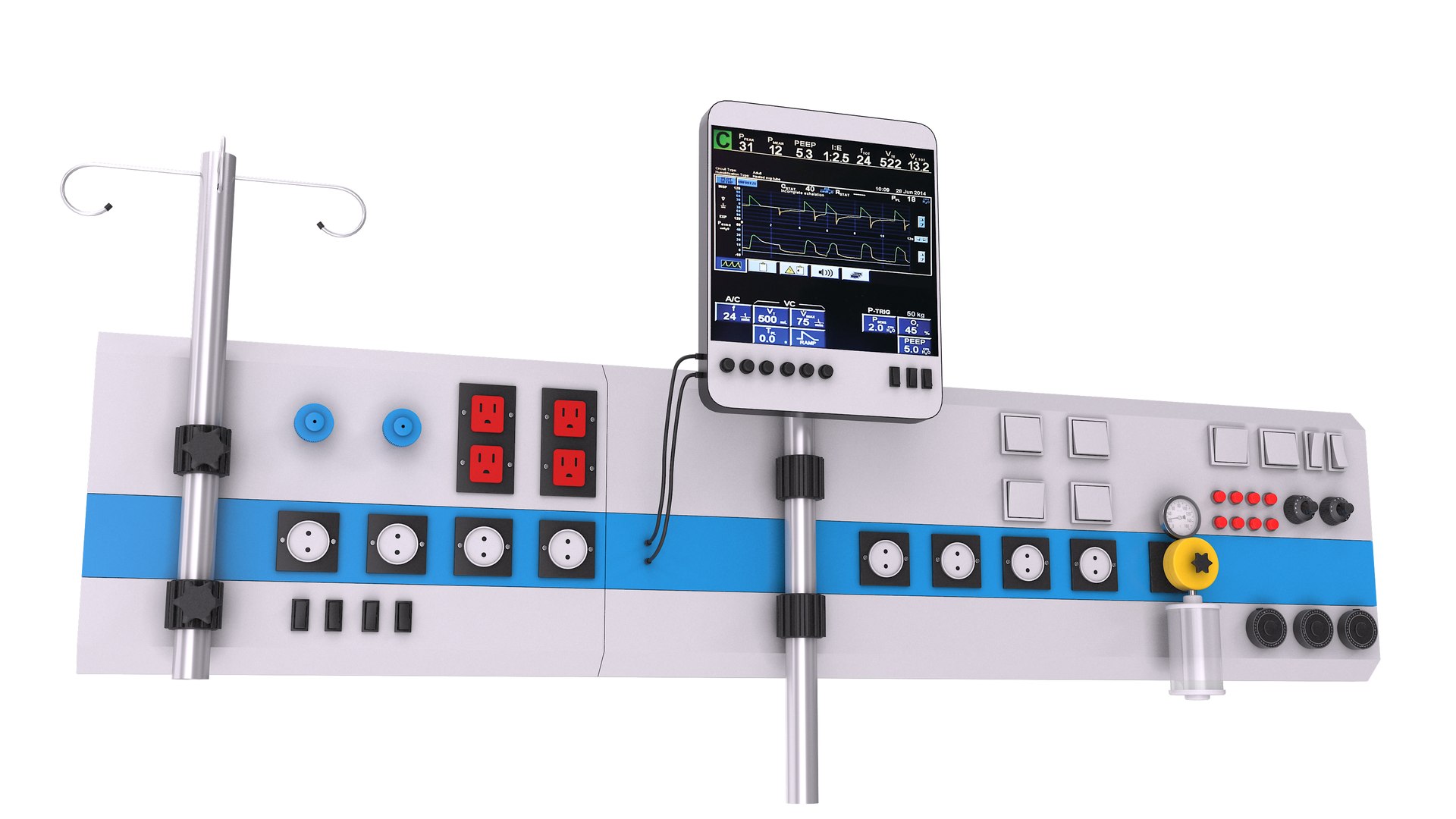 ICU Headbed Set 3D model - TurboSquid 1858252