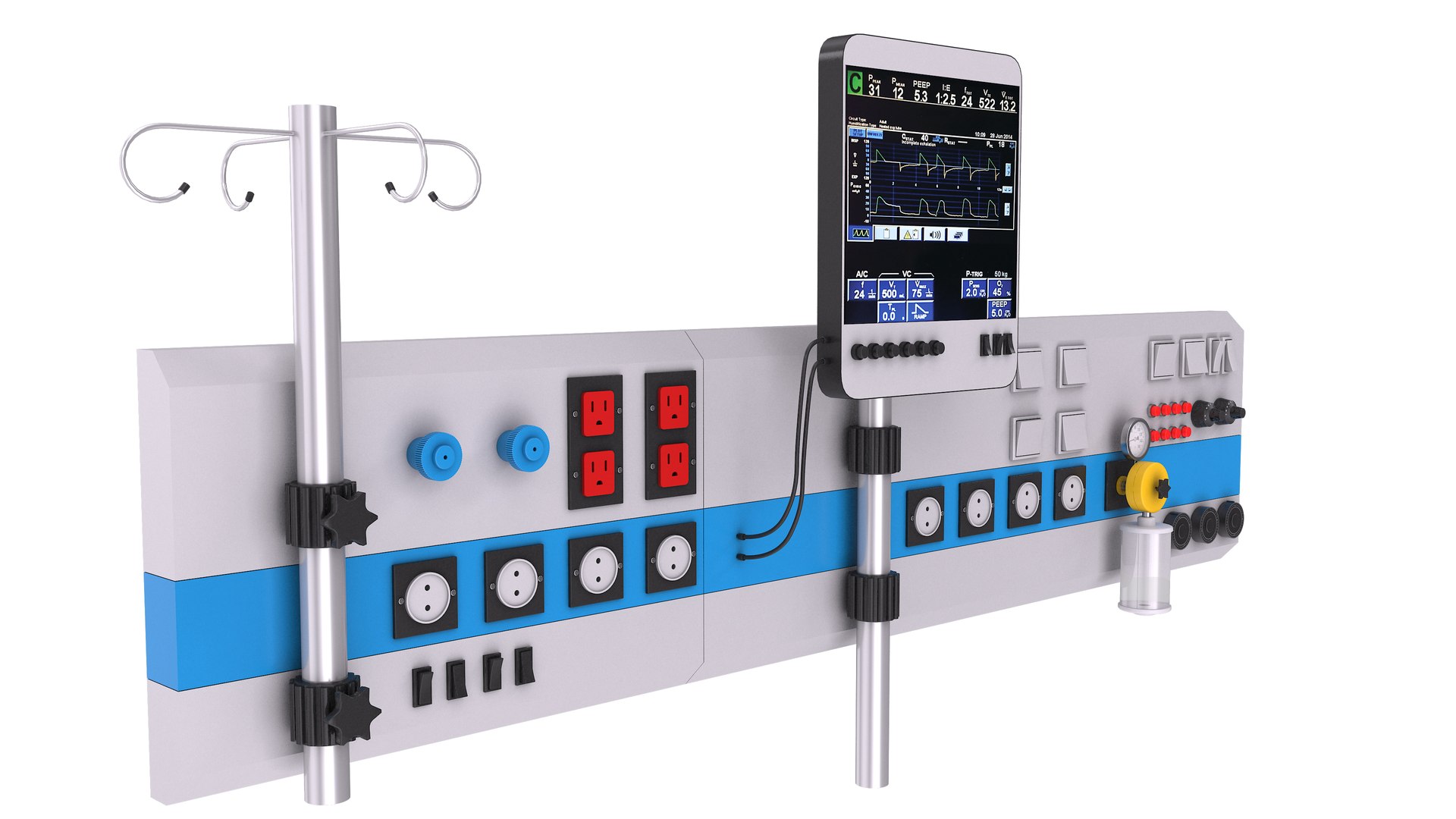 ICU Headbed Set 3D Model - TurboSquid 1858252