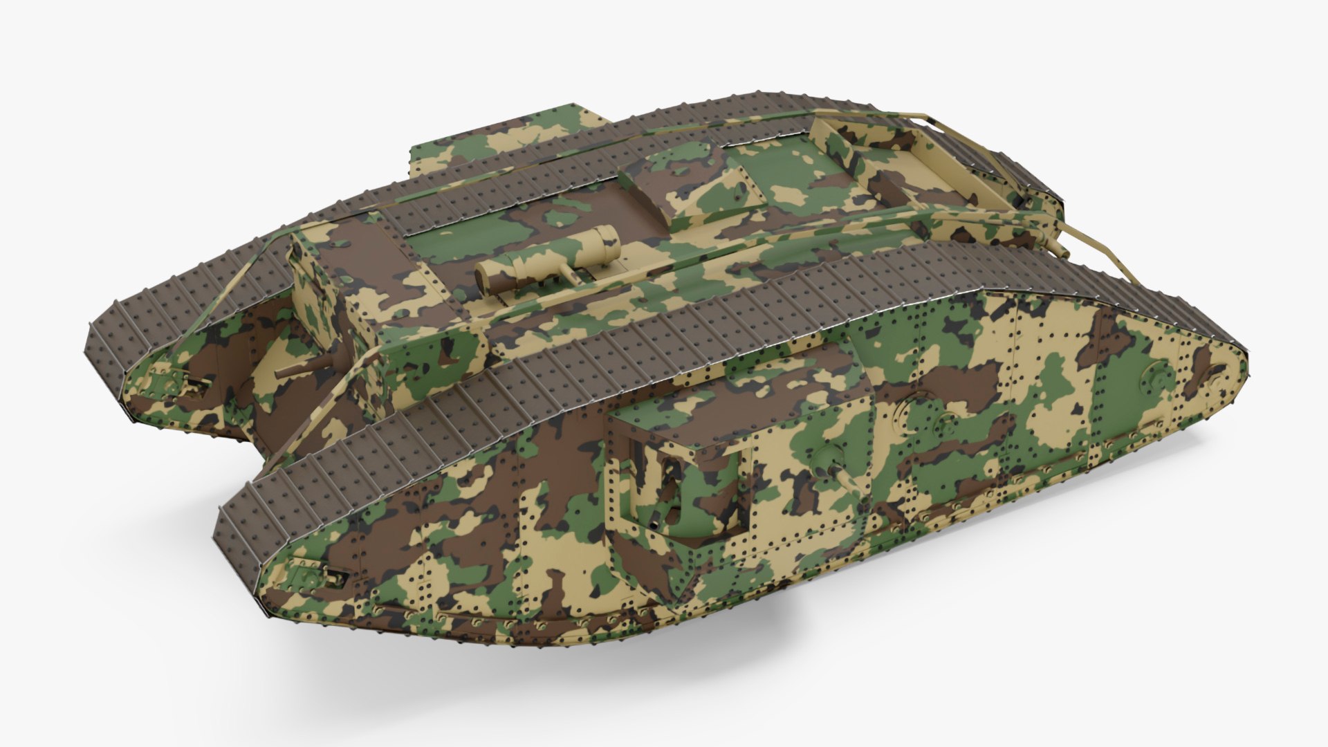 3D Tank MK 4 Male Camouflage Color Rigged For Maya Model - TurboSquid ...