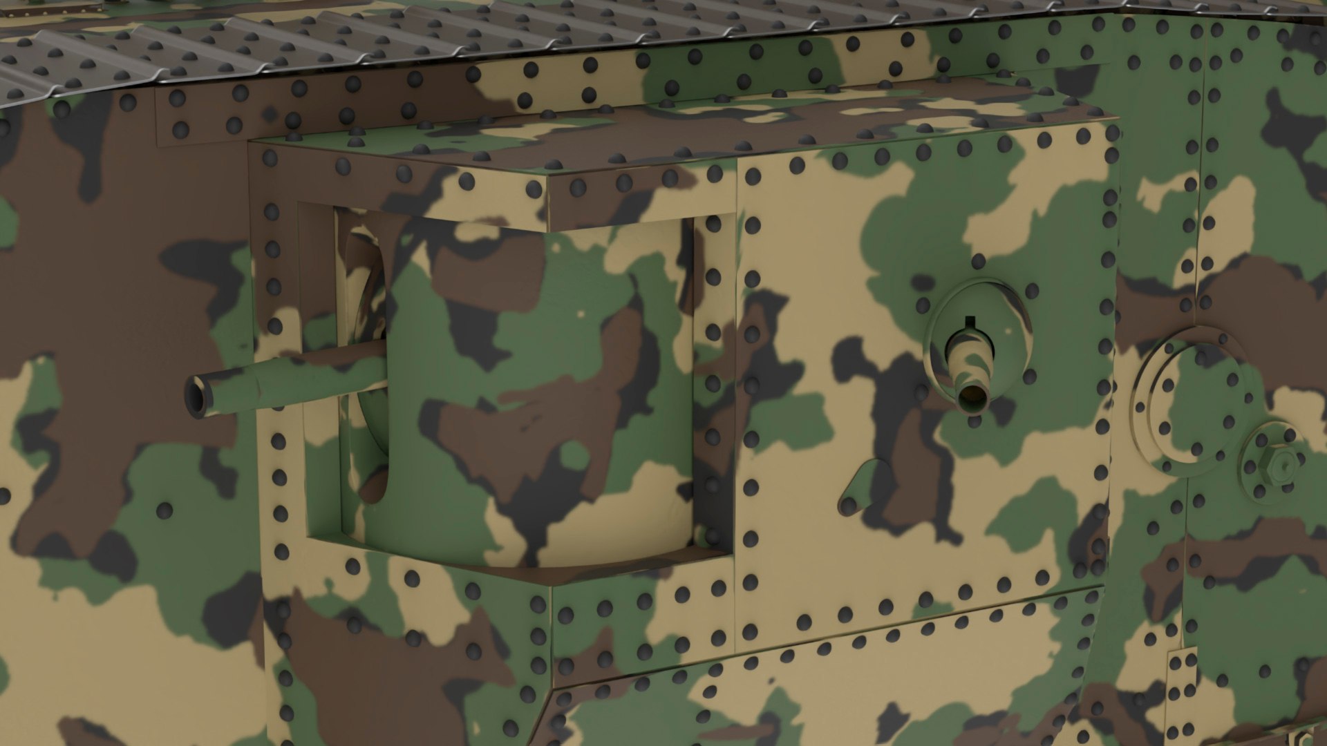 3D Tank MK 4 Male Camouflage Color Rigged For Maya Model - TurboSquid ...