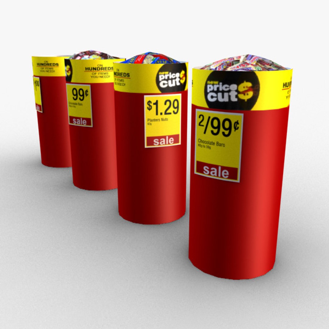 retail discount bins - 3d 3ds