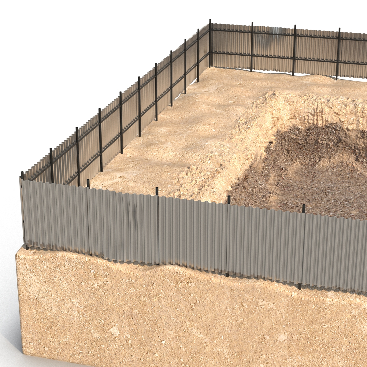 construction pit 4 3d max