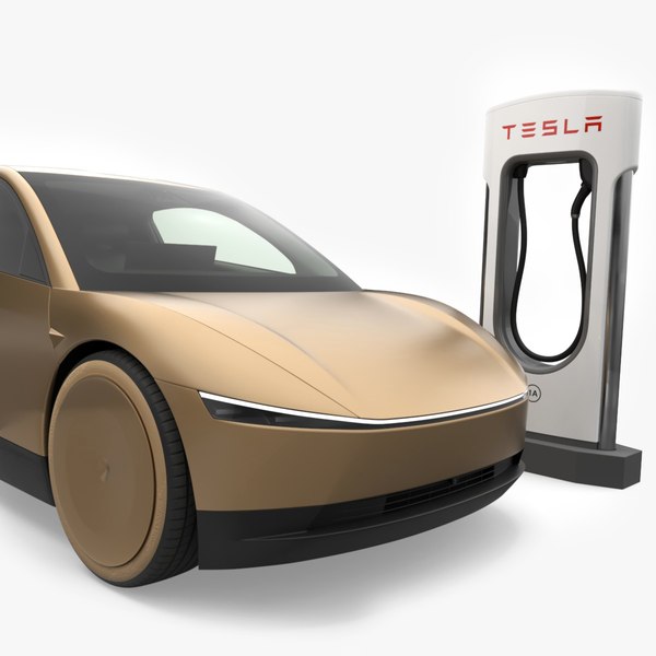 modelo 3d Taxi robot Tesla con estación de supercarga - TurboSquid 2325329