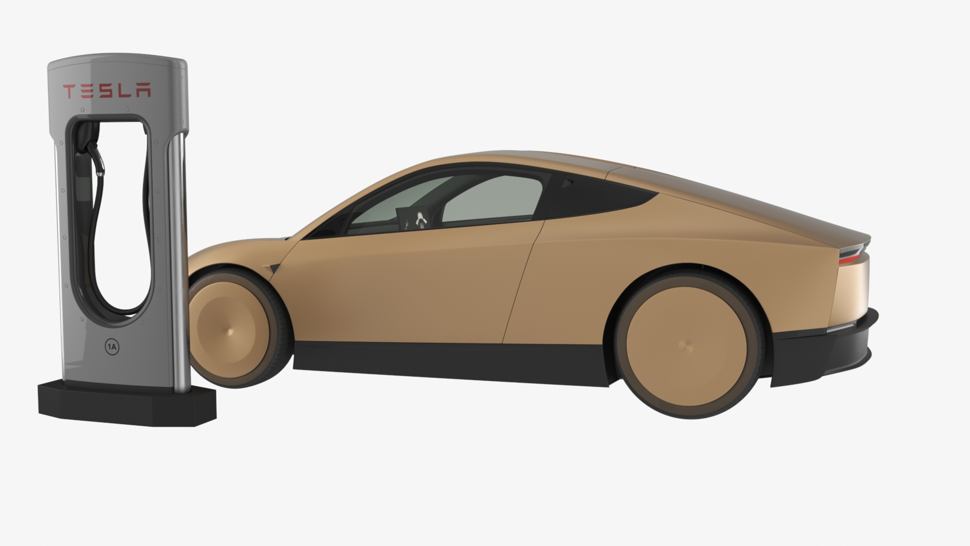 Tesla Cybercab Robotaxi With Supercharger Station Model - TurboSquid ...