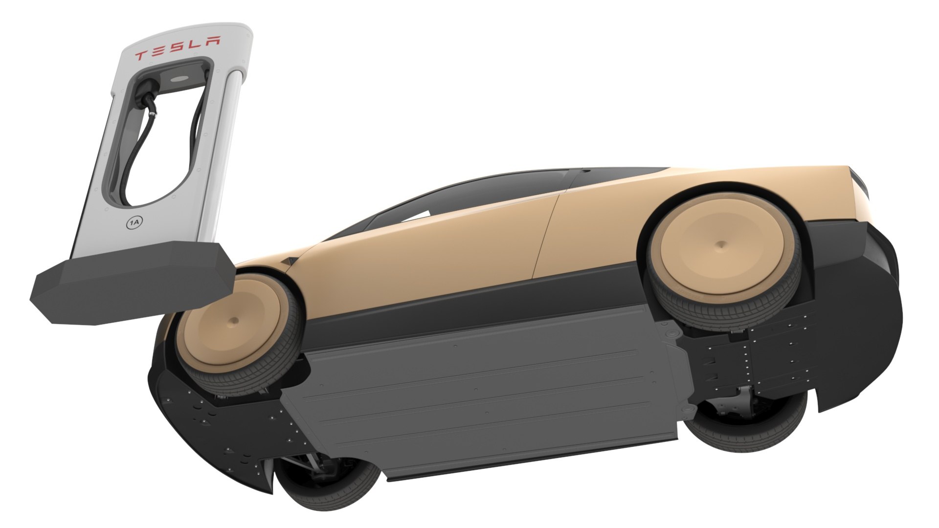 Tesla Cybercab Robotaxi With Supercharger Station Model - TurboSquid ...