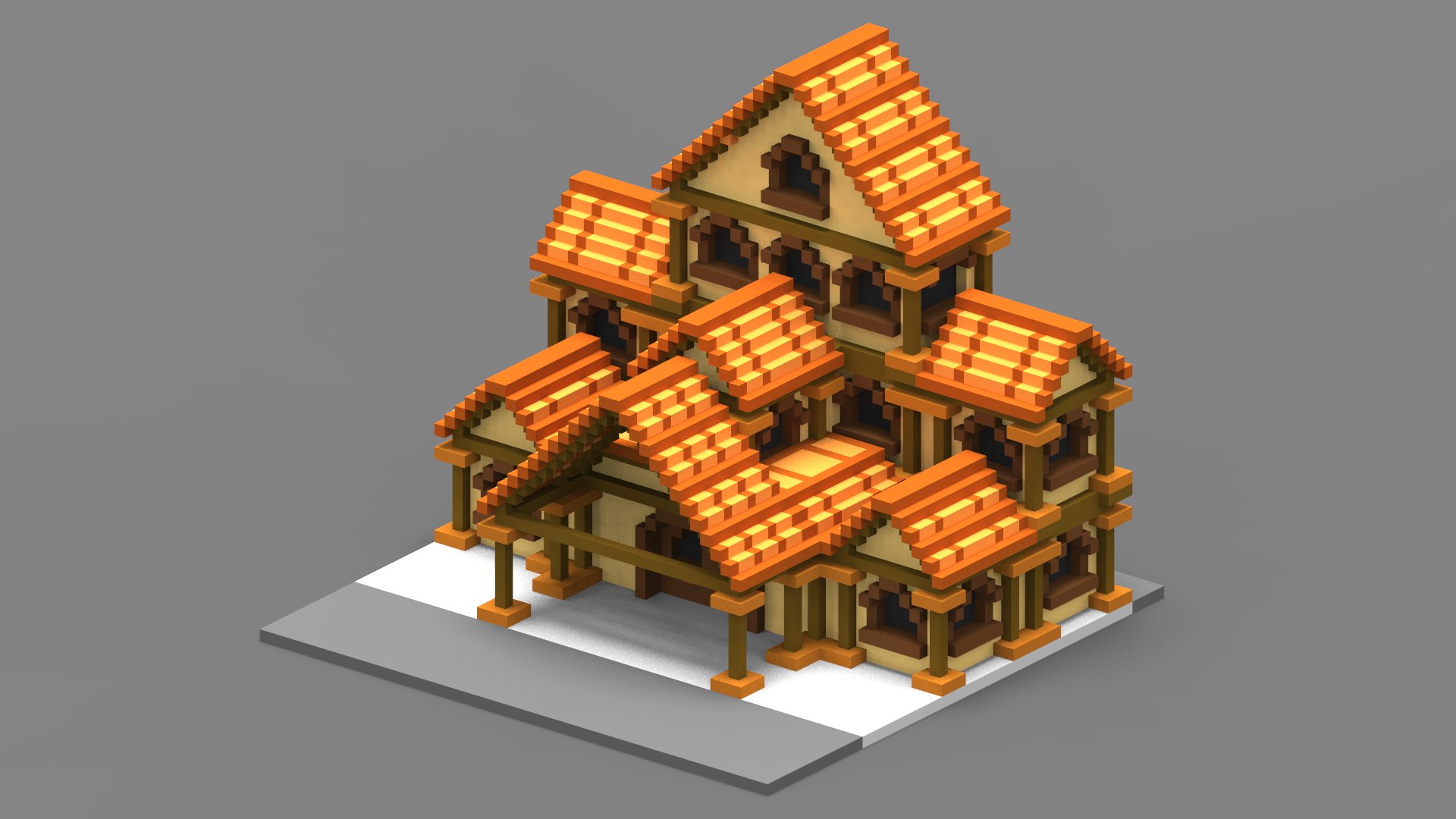 Voxel House Model - TurboSquid 1353184