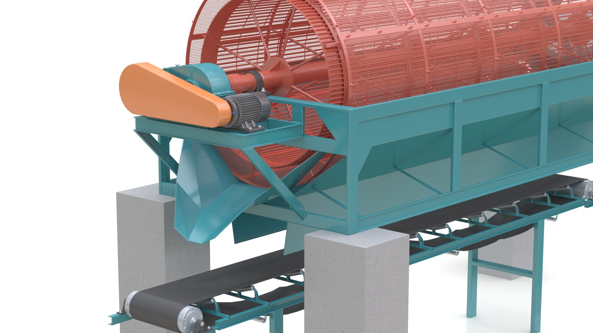 Drum Screening Machine 3D Model - TurboSquid 2265712