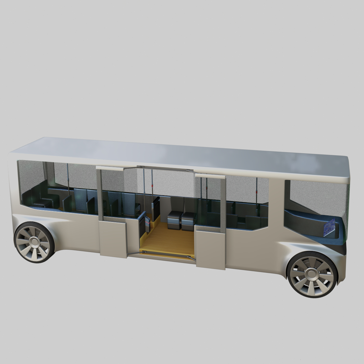 Autonomous bus interior 3D model - TurboSquid 1665102