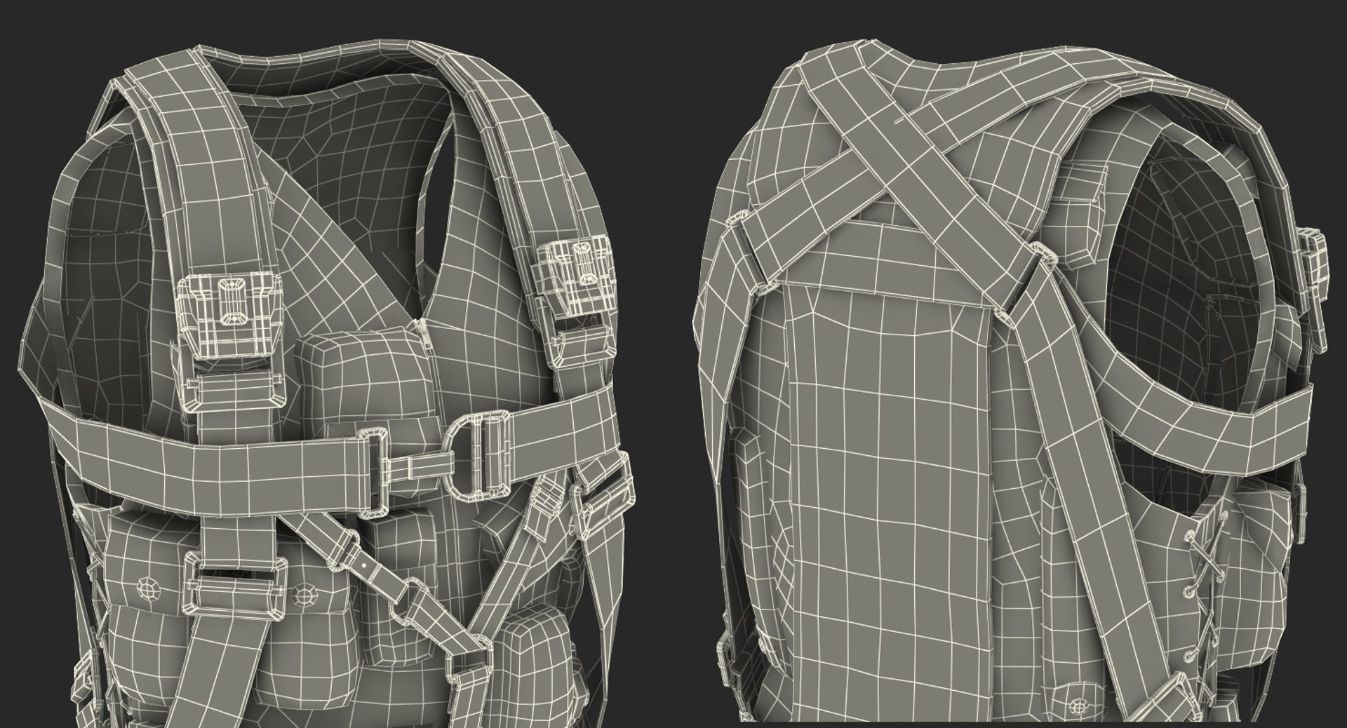jet fighter pilot vest 3d model