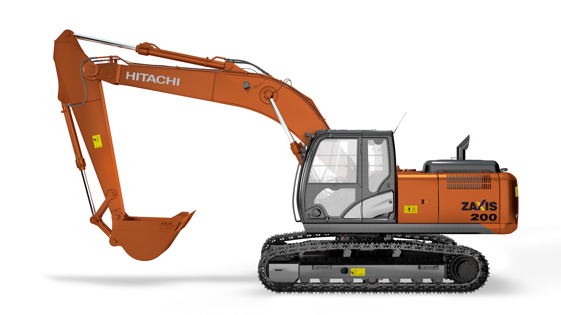 3D Realistic Hitachi Zx200 Zx-5 Model - TurboSquid 1448085