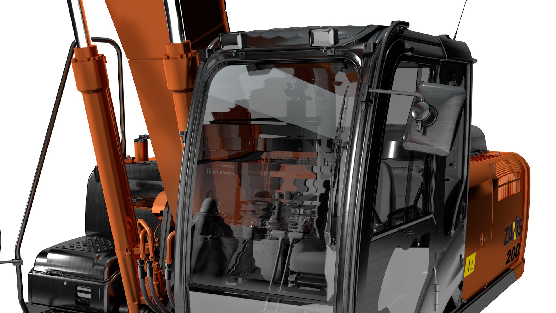 3D Realistic Hitachi Zx200 Zx-5 Model - TurboSquid 1448085