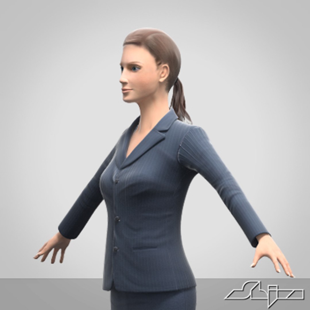 Female Character Office Woman 3d Model