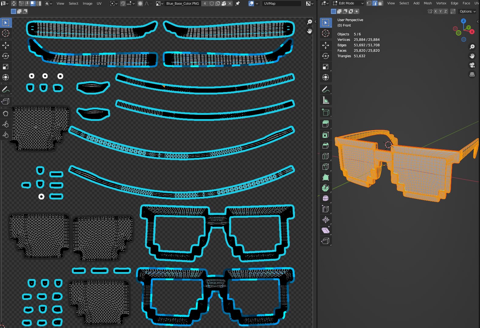 3D Pixel Style Sunglasses Model - TurboSquid 1960187