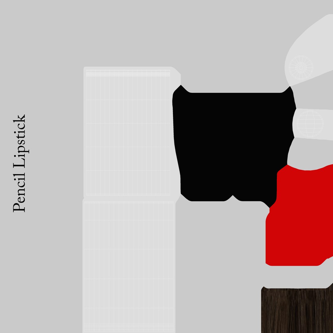 3D Model Makeup Lipstick Pencil With Cap - TurboSquid 2218558