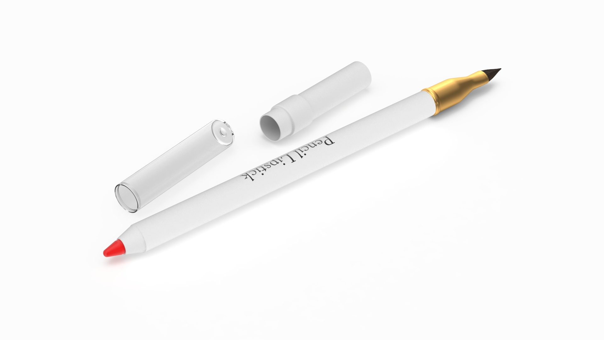 3D Model Makeup Lipstick Pencil With Cap - TurboSquid 2218558