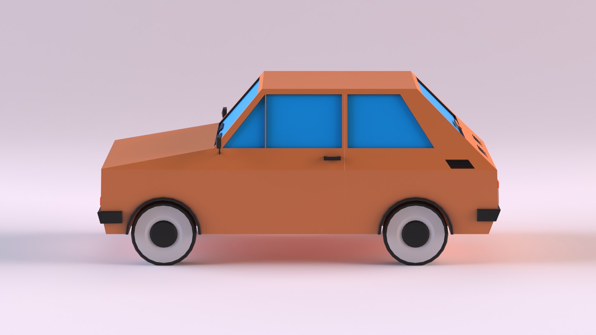 3D Cartoon low poly small retro car - TurboSquid 1806171