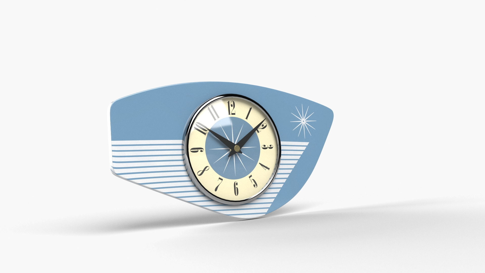 3D Retro Wall Clock Blue-orange - TurboSquid 1950851