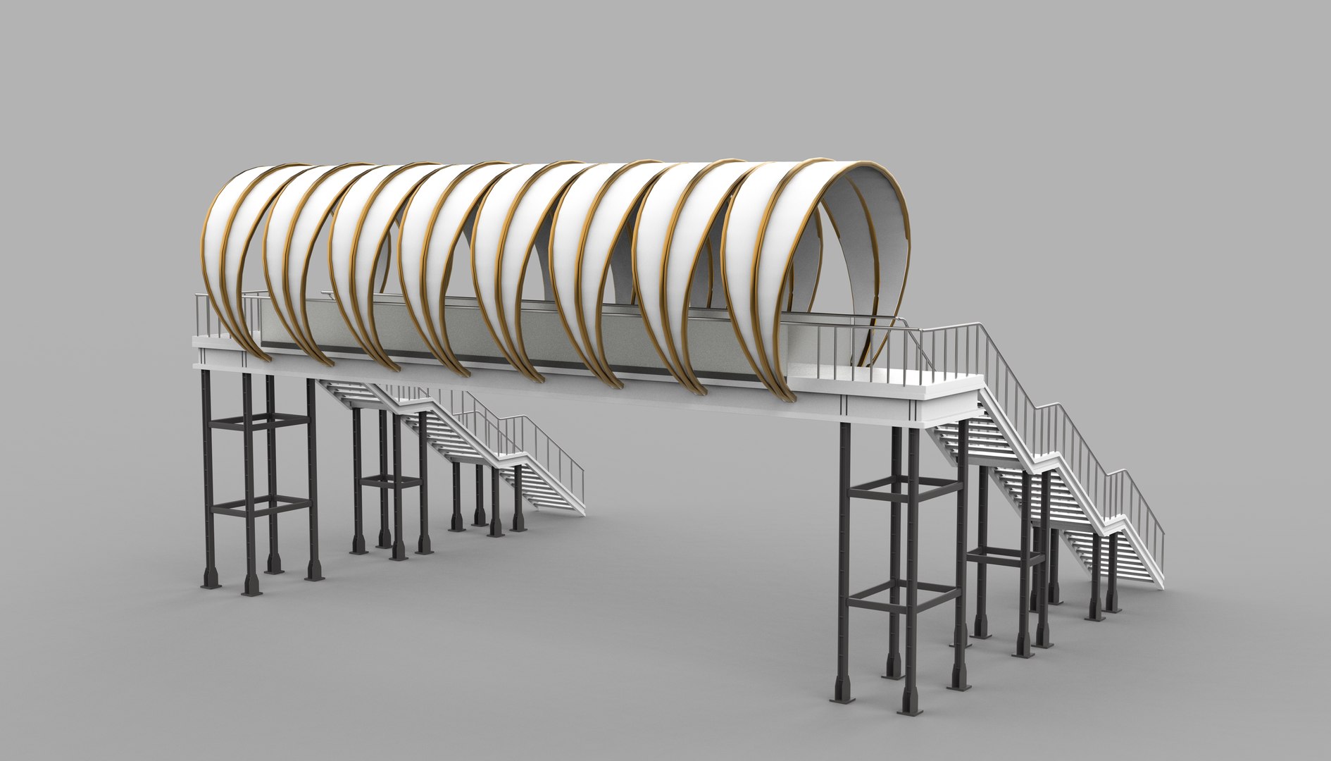 Overhead Footbridge 3D Model 3D Model - TurboSquid 2442077
