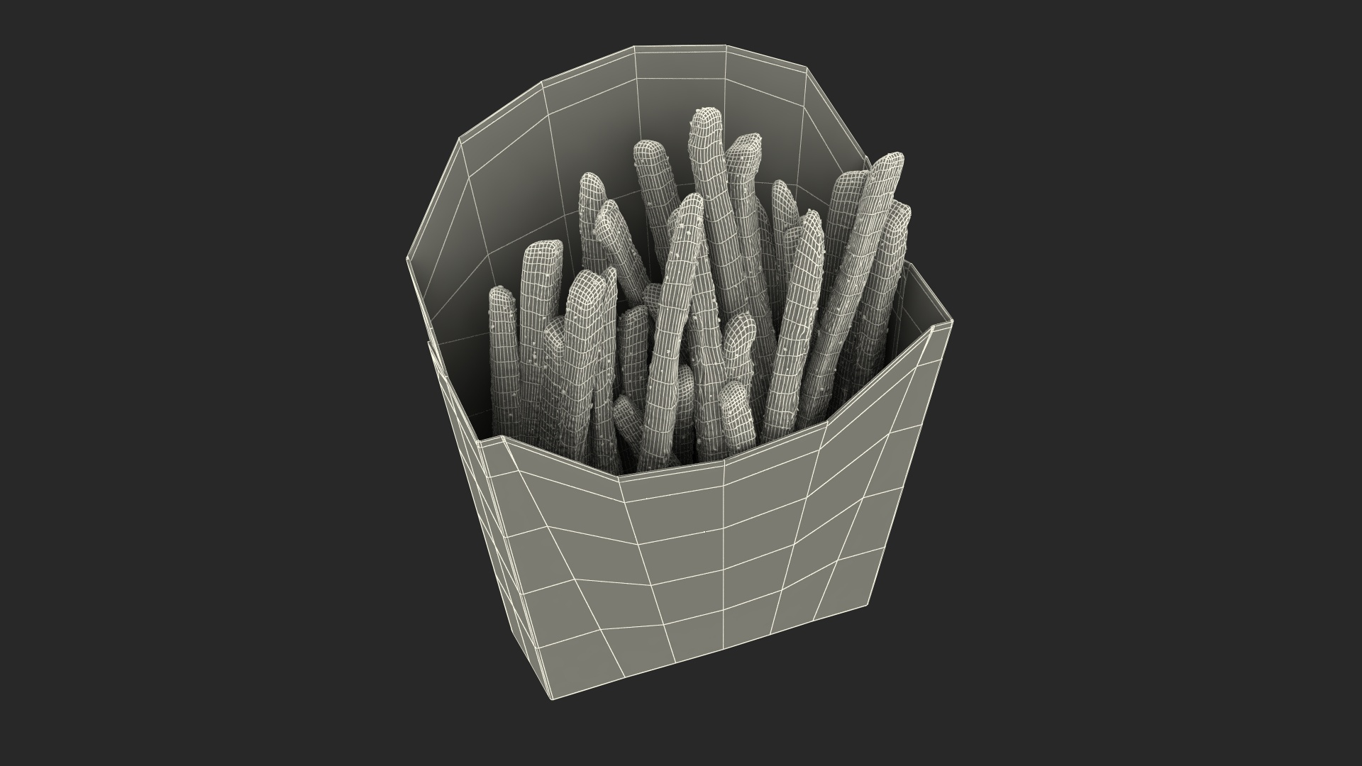 French Fries In Box 3D Model - TurboSquid 2399431