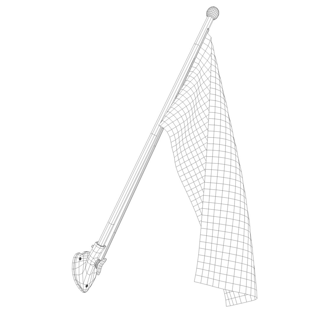 3d Wall Union Jack Flag Model