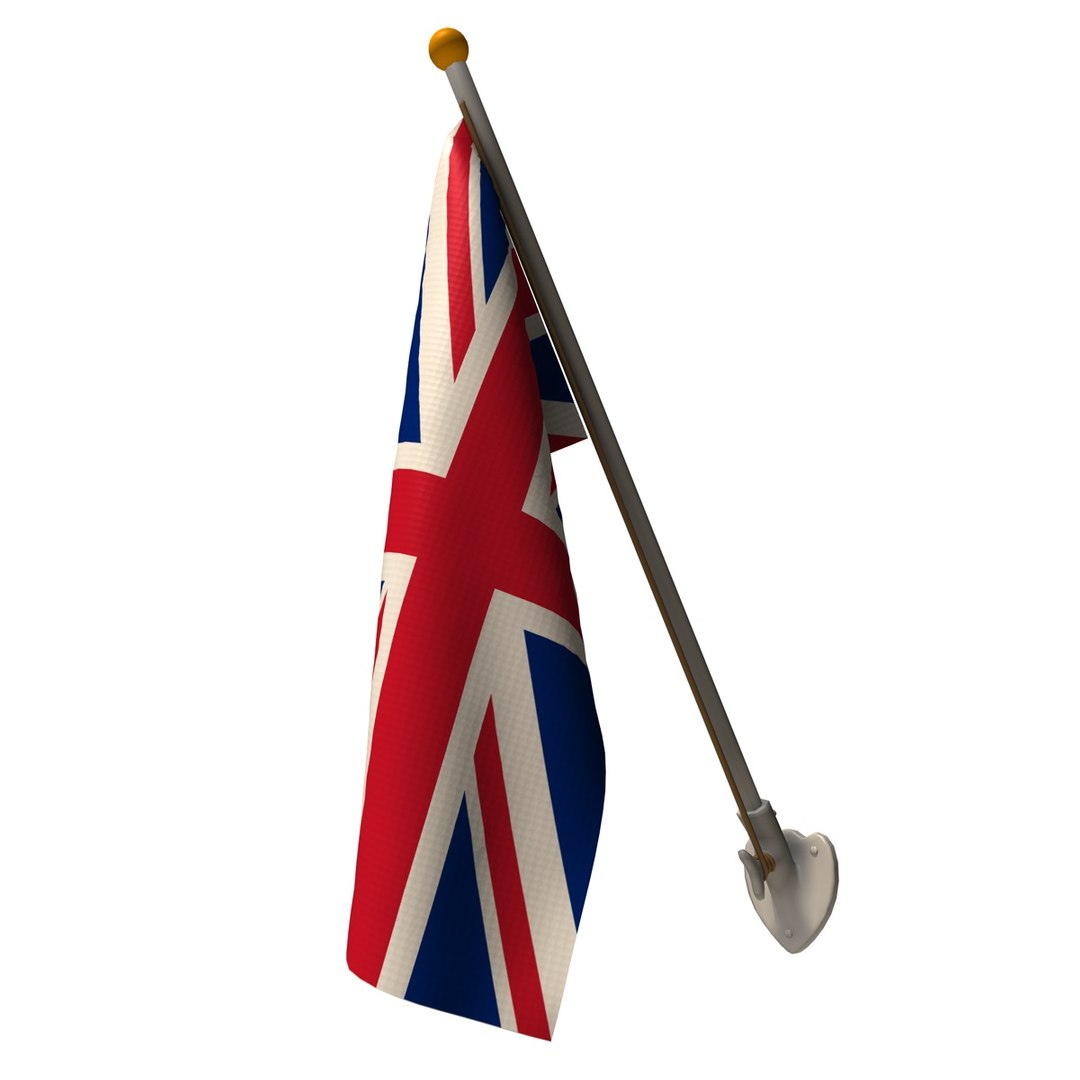 3d Wall Union Jack Flag Model