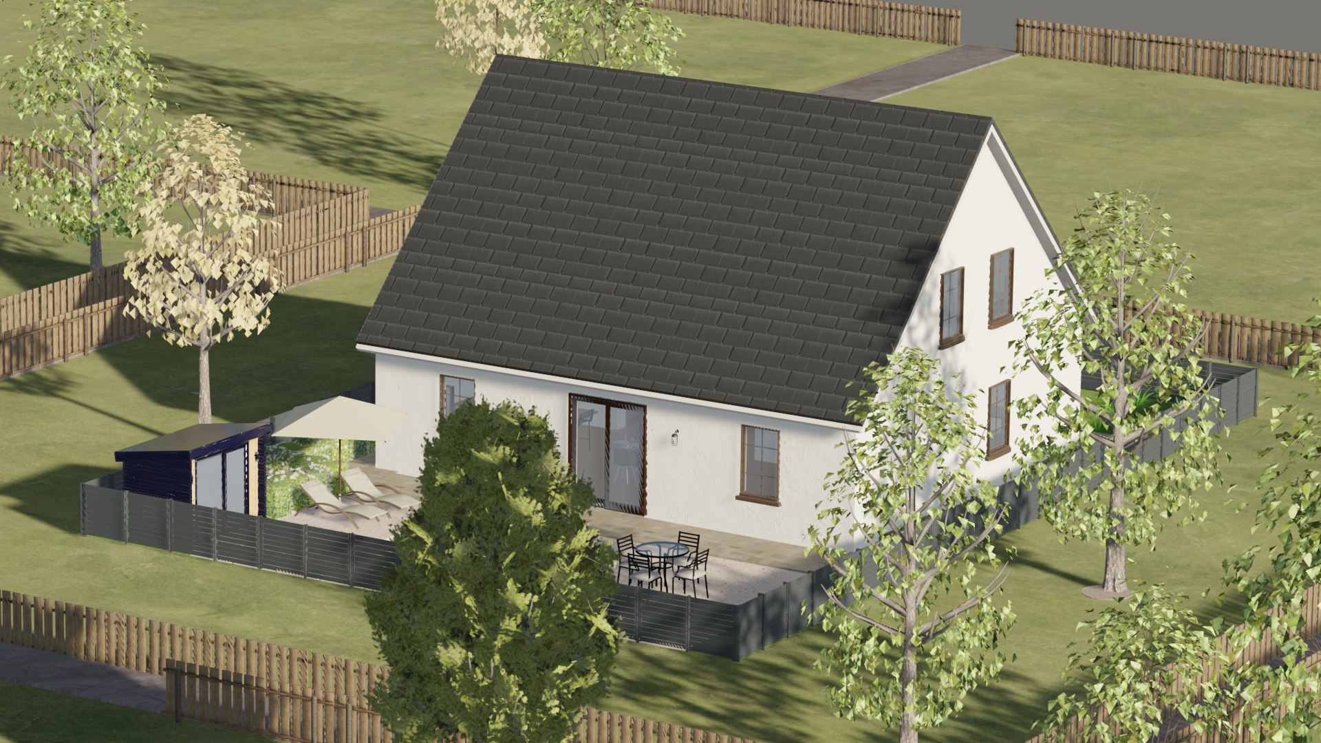 Modern Suburban House 3D Model - TurboSquid 2249370