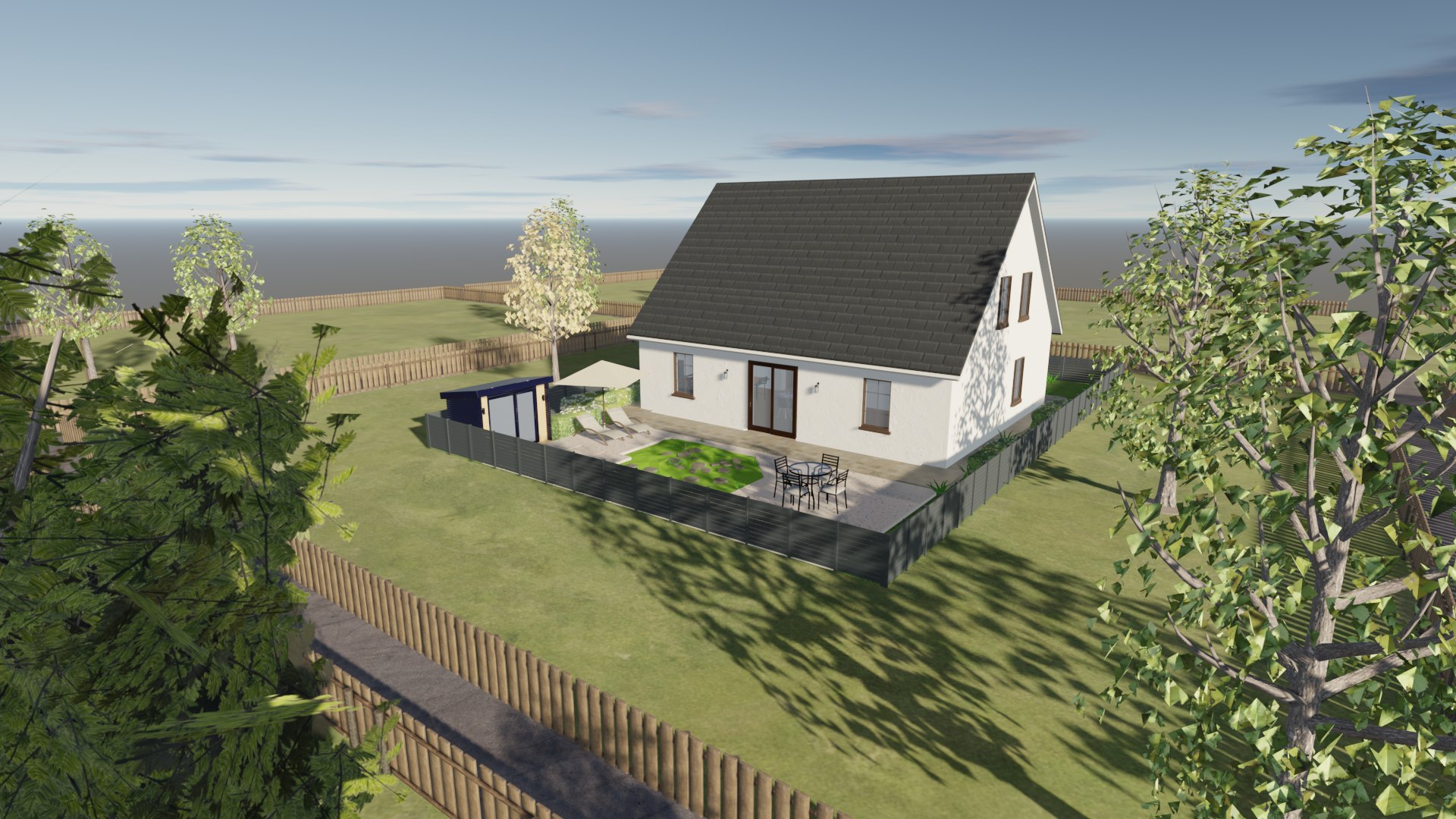 Modern Suburban House 3D Model - TurboSquid 2249370