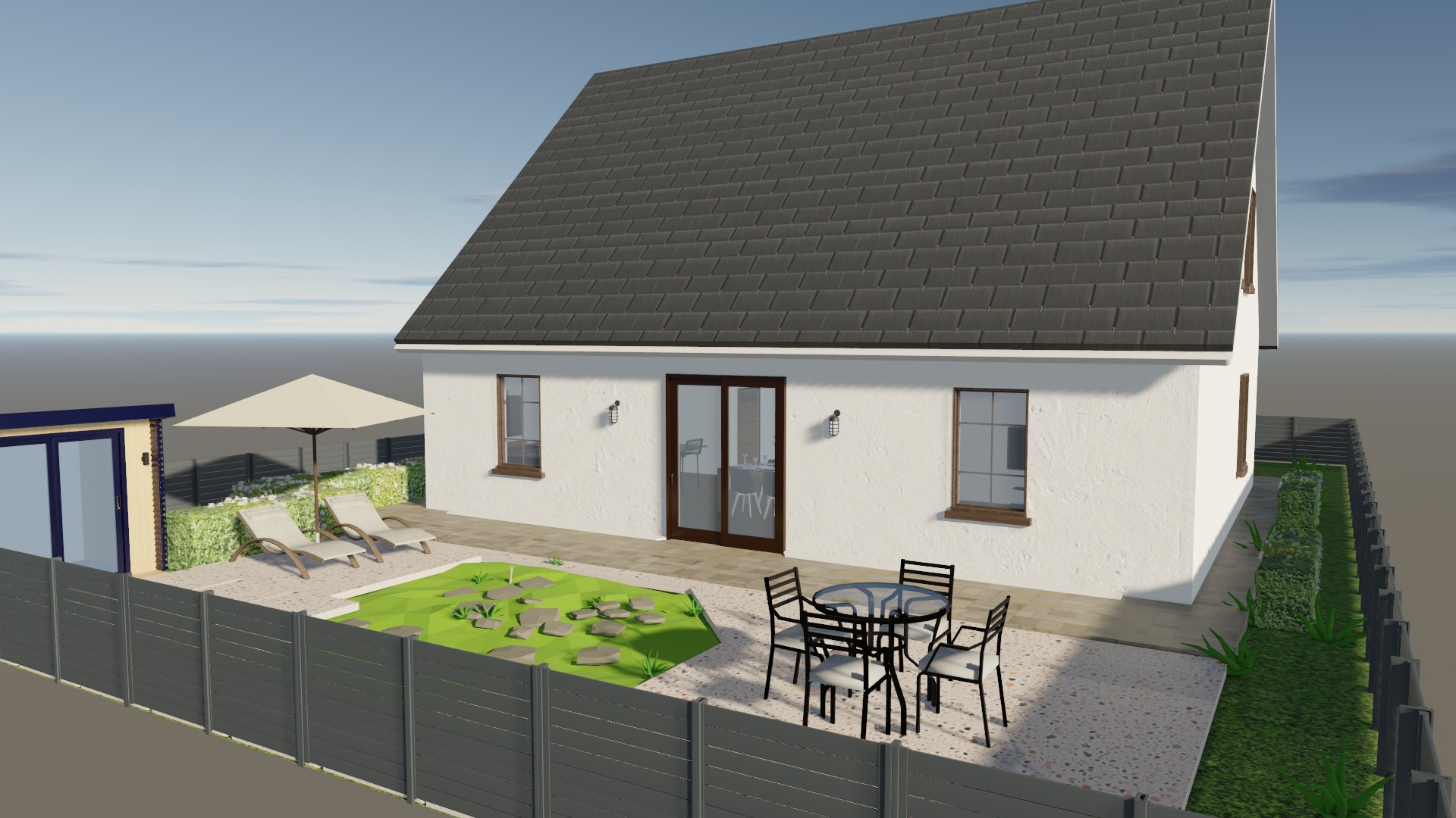 Modern Suburban House 3D Model - TurboSquid 2249370