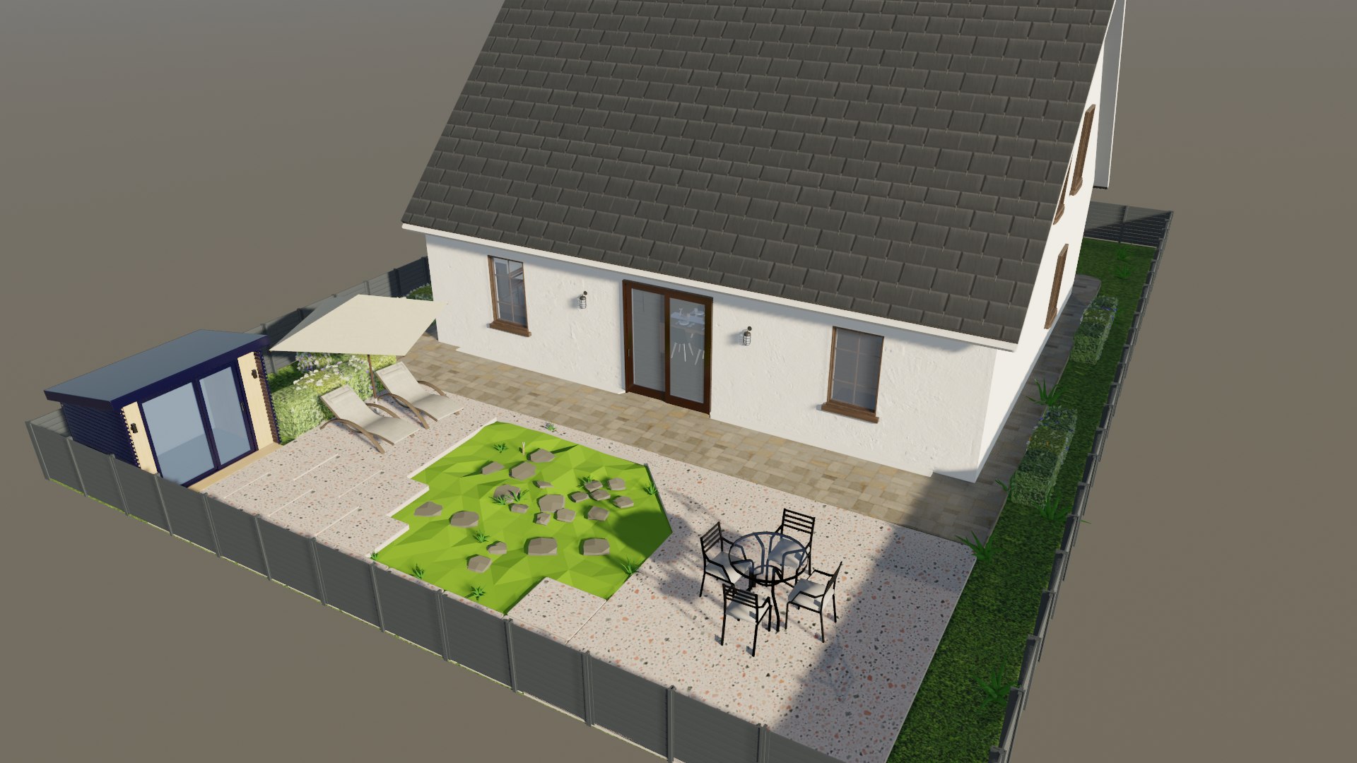 Modern Suburban House 3D Model - TurboSquid 2249370