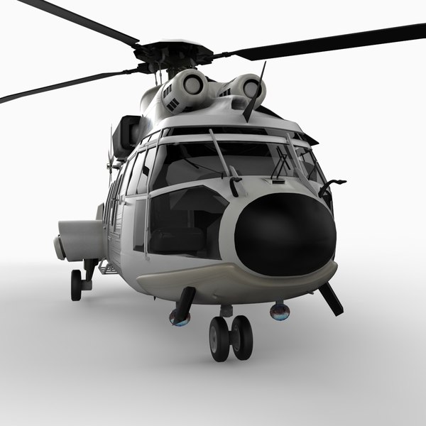 eurocopter super puma helicopter 3d model