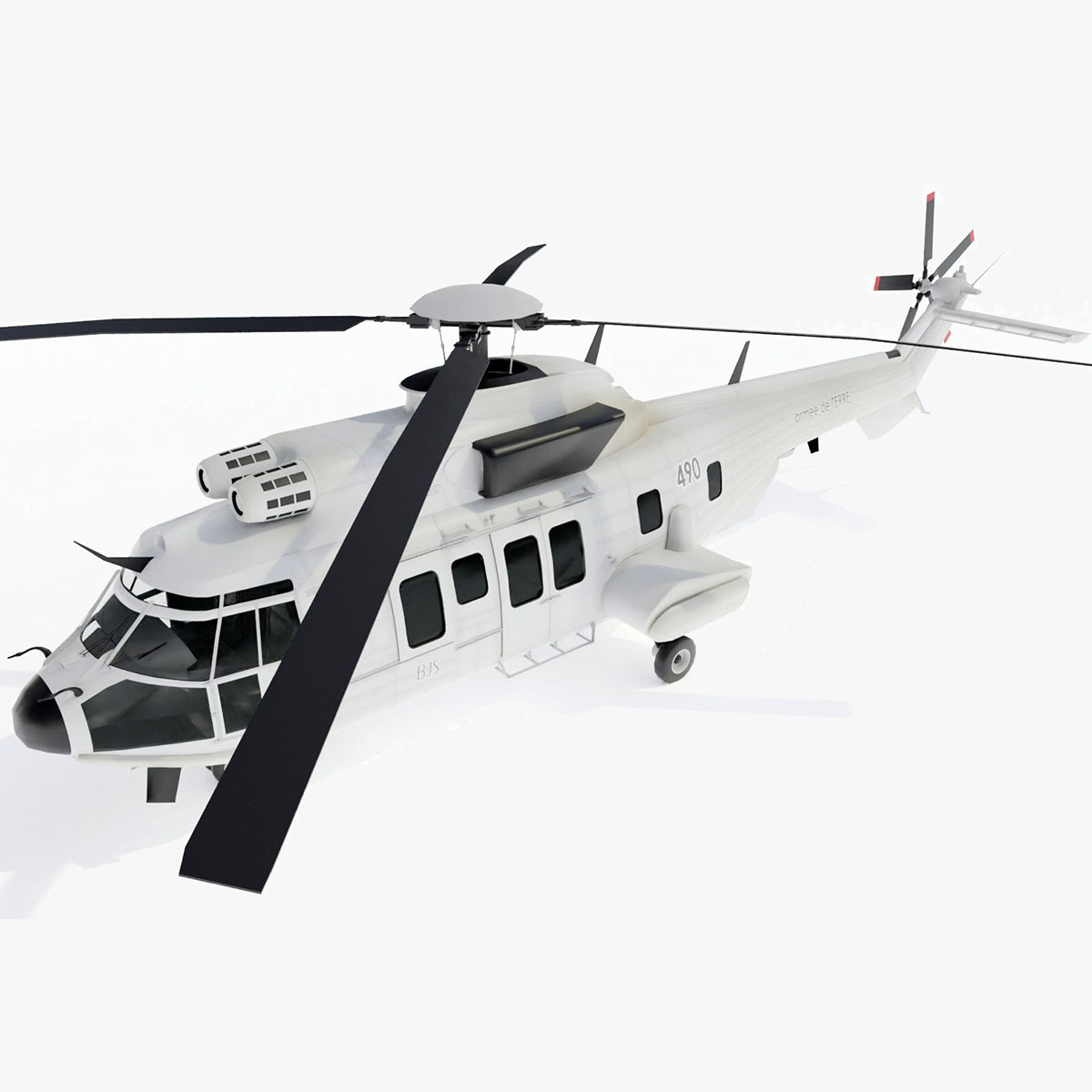 eurocopter super puma helicopter 3d model