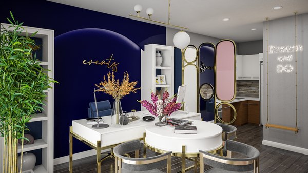 Event Planner Office Design 3D model - TurboSquid 1717089