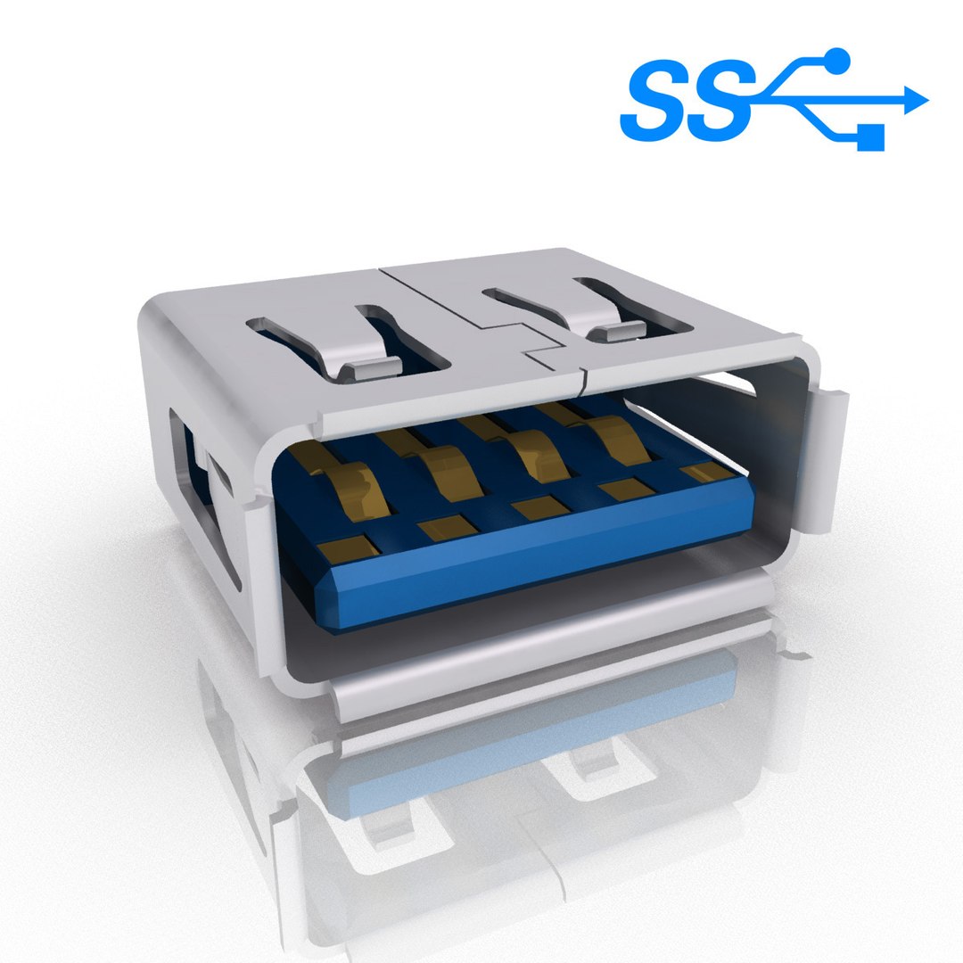 3d Model Usb 3 Connectors