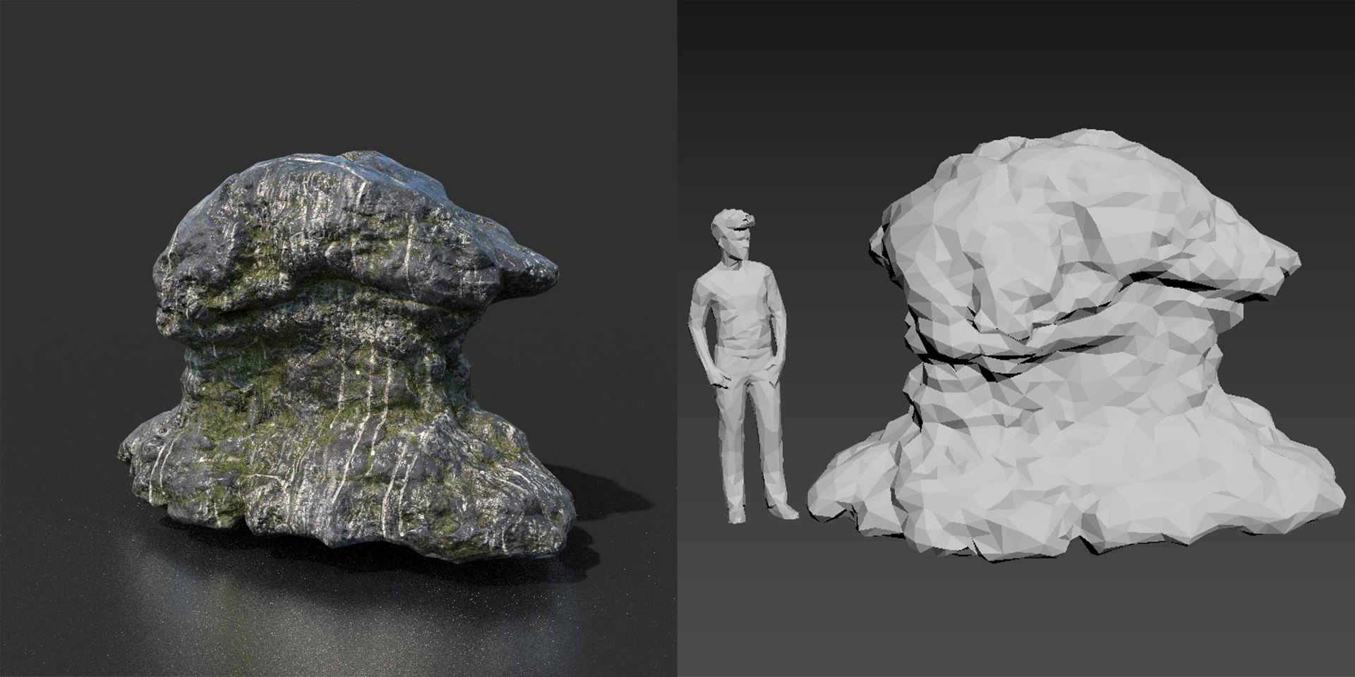 3D 20 Low Poly Black Mossy Stalactite Cave Rocks - TurboSquid 2190897