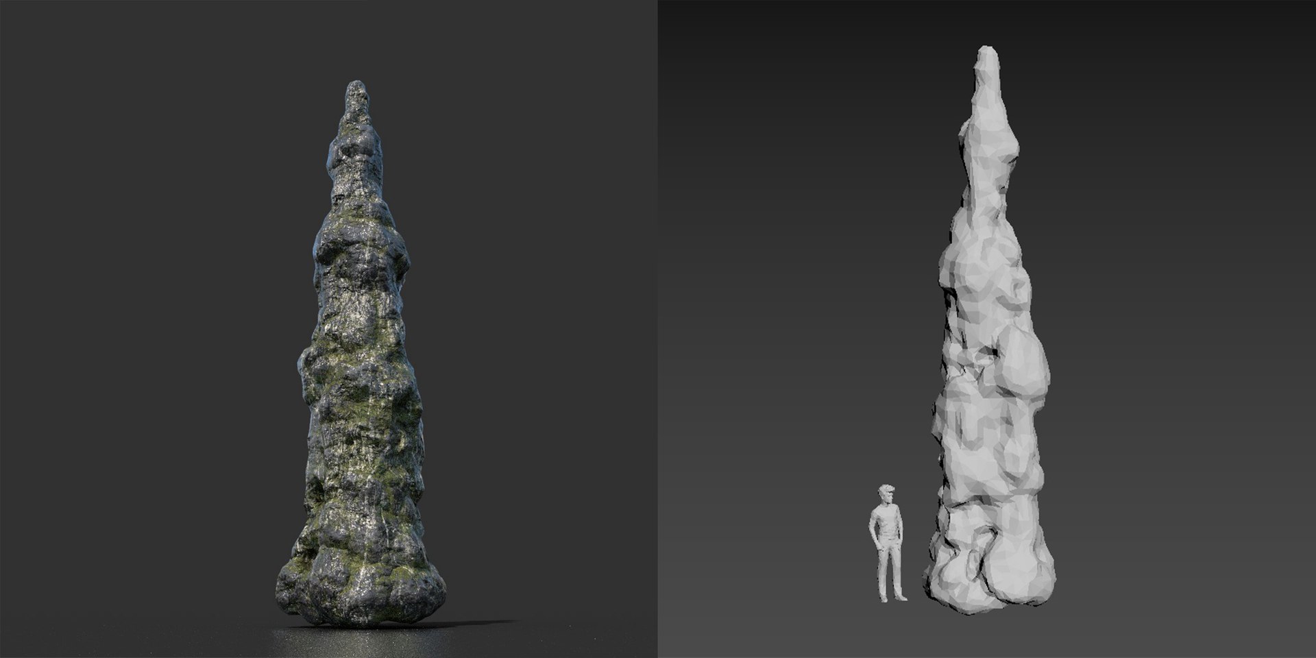 3D 20 Low Poly Black Mossy Stalactite Cave Rocks - TurboSquid 2190897