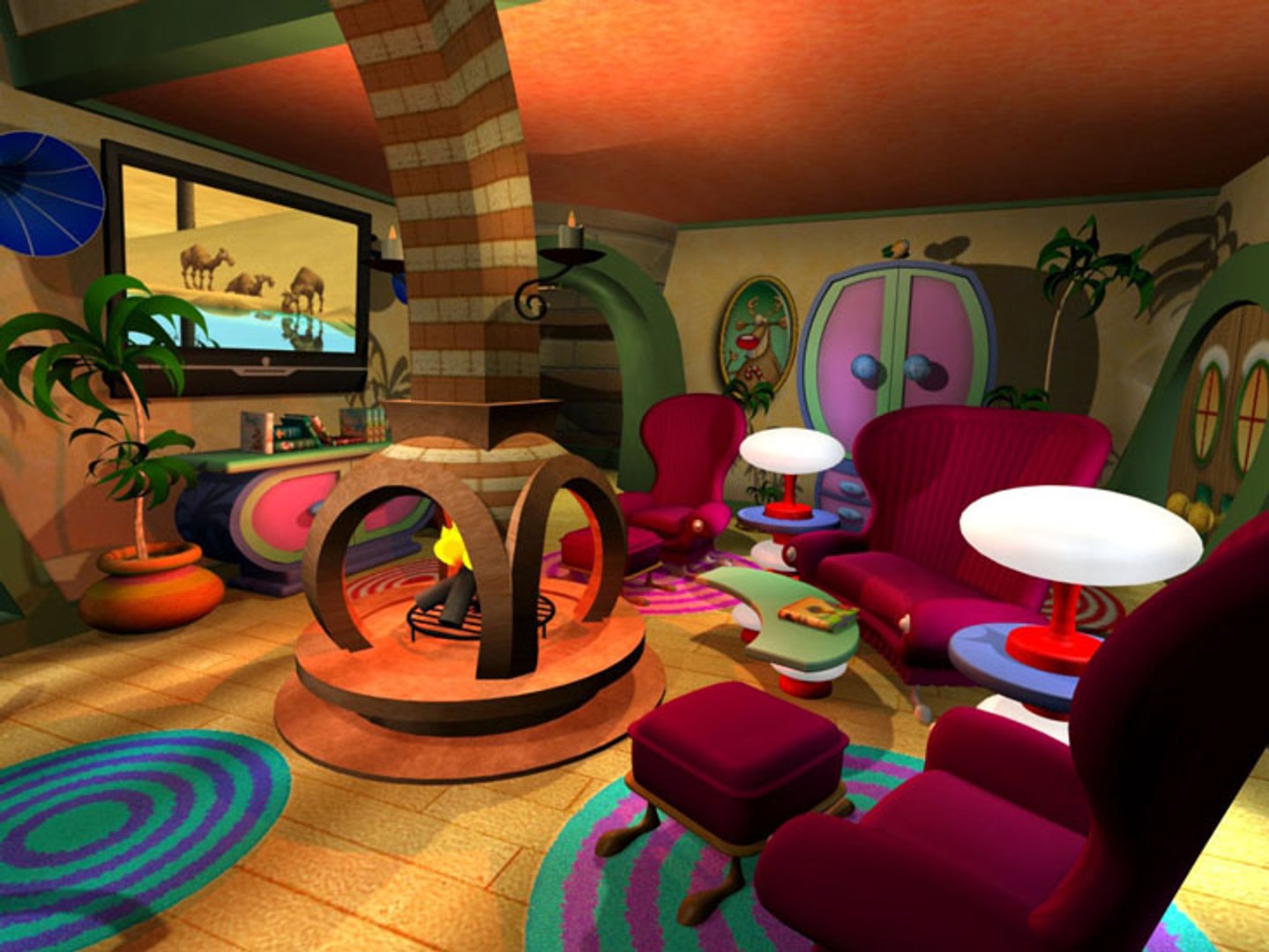 Santa Crib Toon Christmas 3d Model