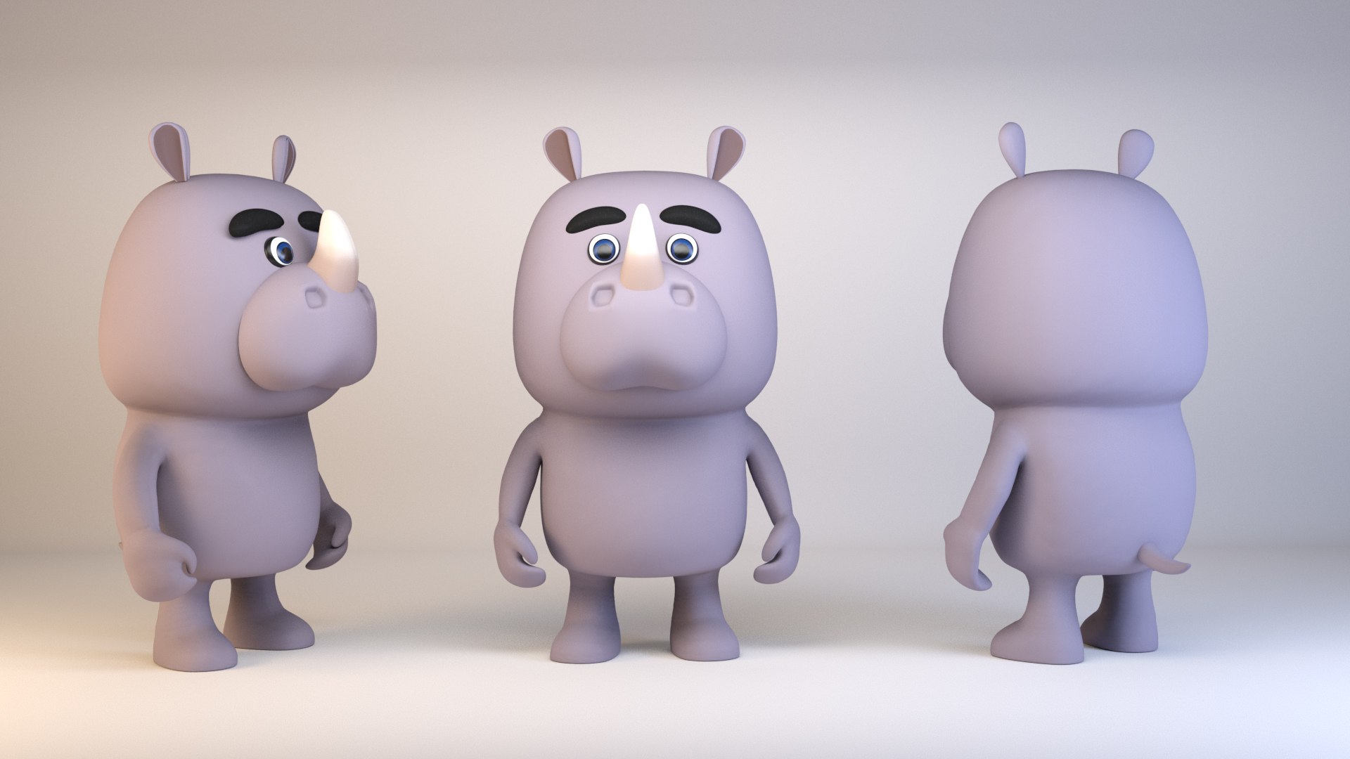 Cartoonish Humanoid Rhino Character 3D Model - TurboSquid 2251266