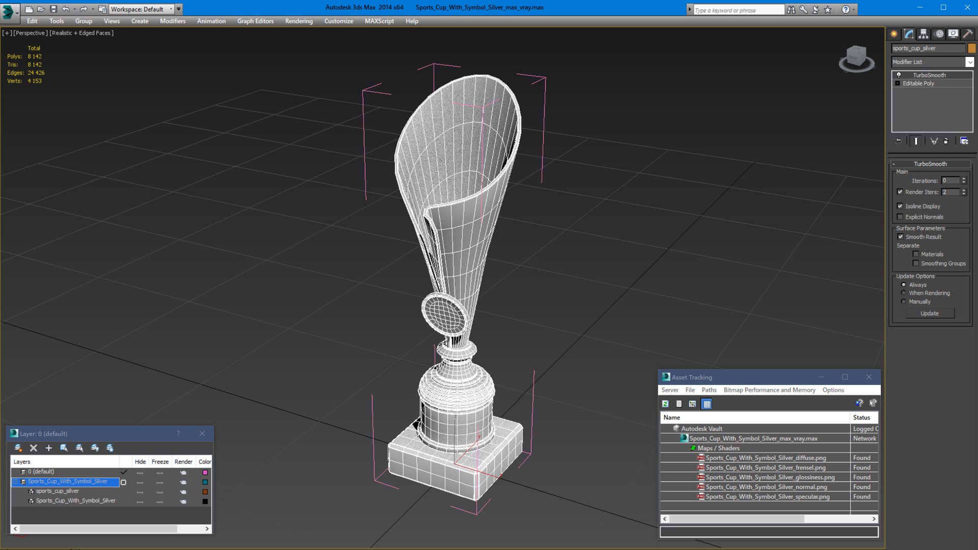 3D Sports Cup With Symbol Silver - TurboSquid 1951695