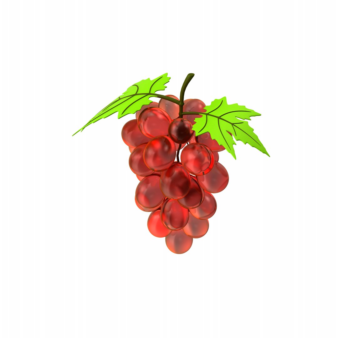 3D Cartoon Red Grape Model - TurboSquid 2313831