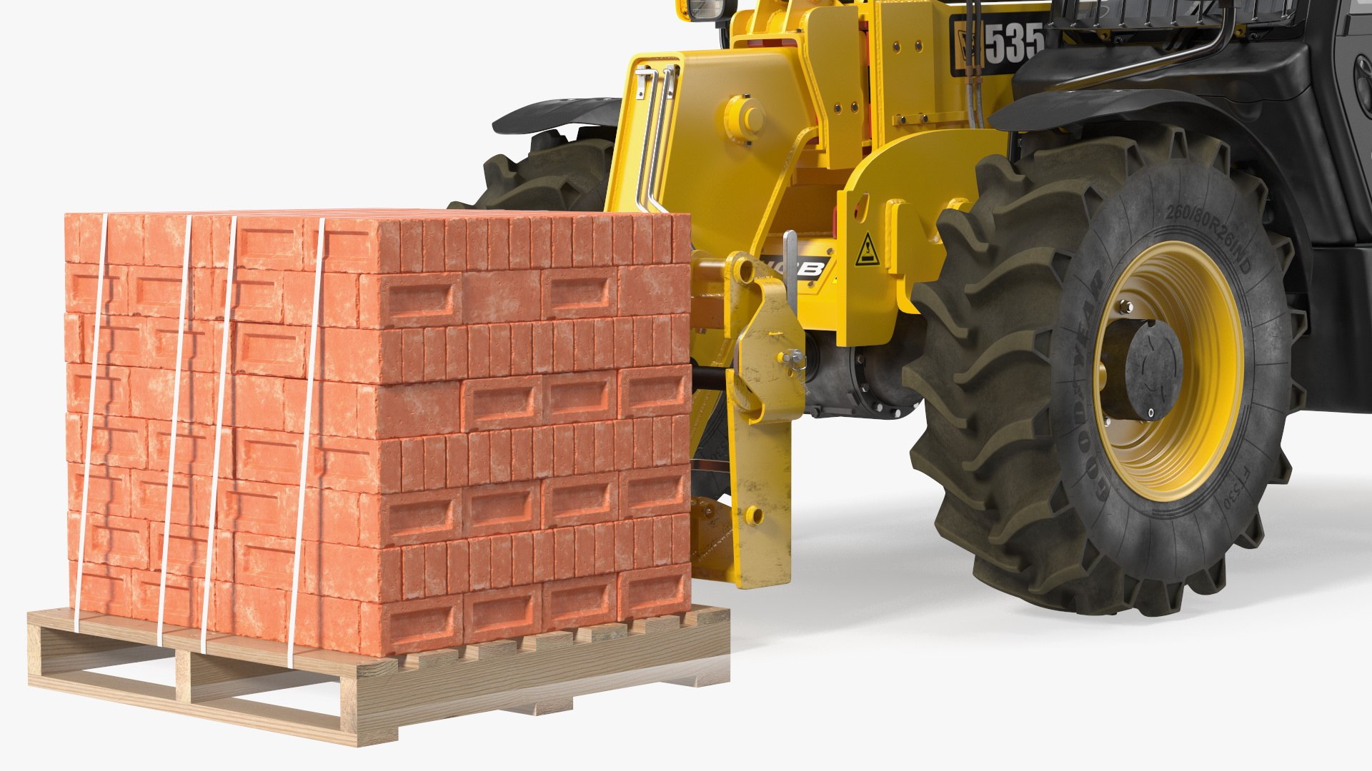 Telescopic Loader With Pallet of Bricks Rigged model - TurboSquid 1859415