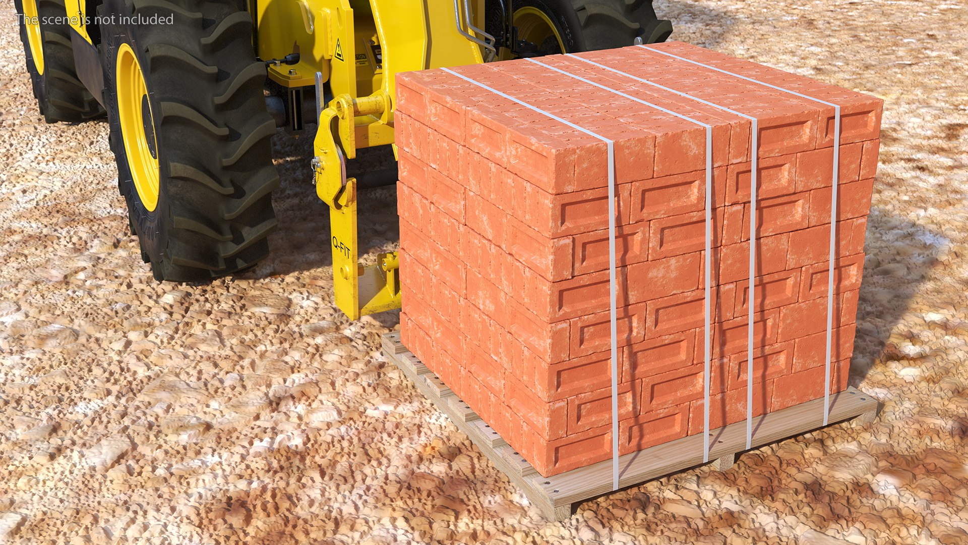 Telescopic Loader With Pallet of Bricks Rigged model - TurboSquid 1859415