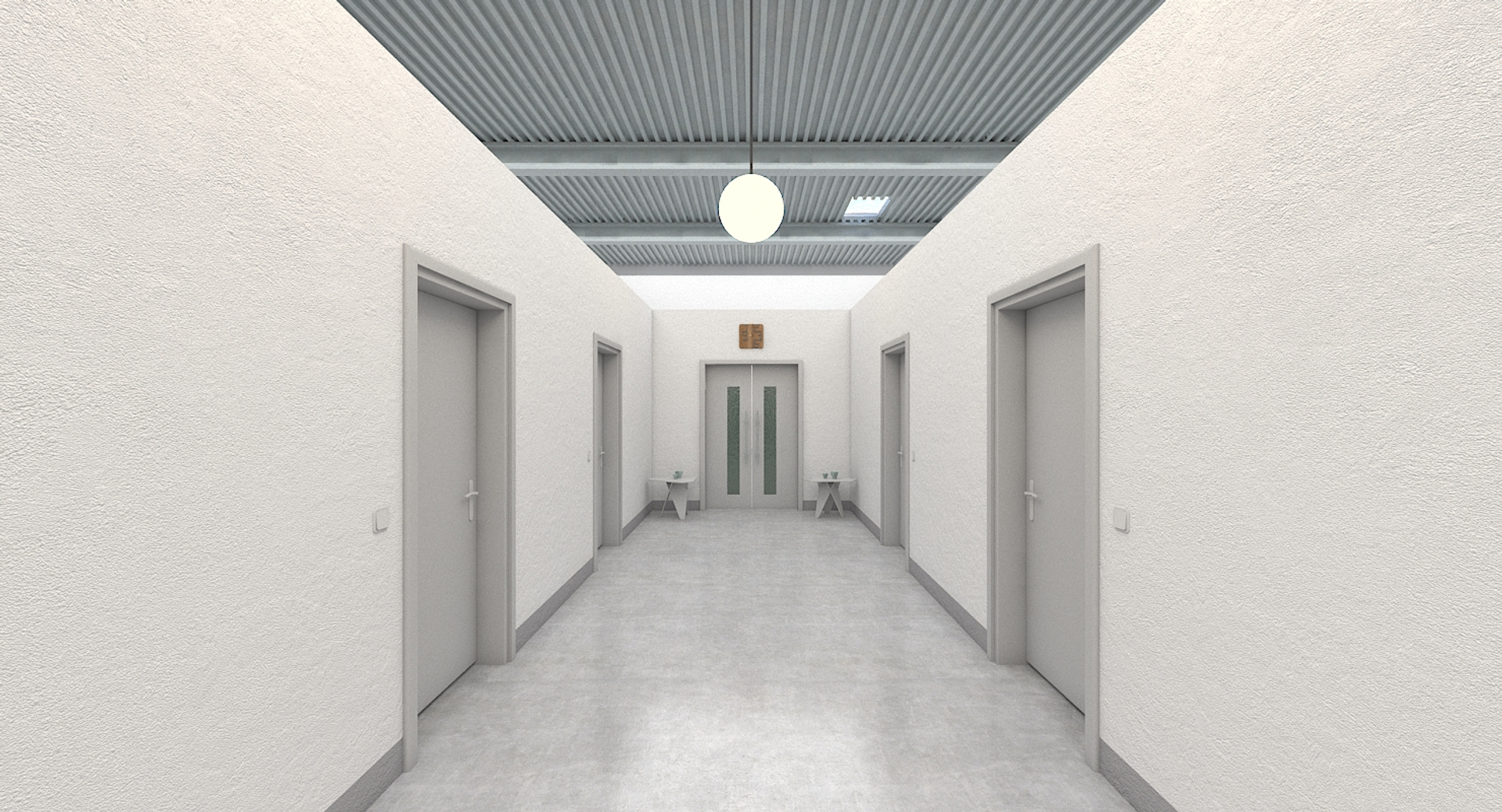 Realistic Office Hallway 3D Model - TurboSquid 1368497
