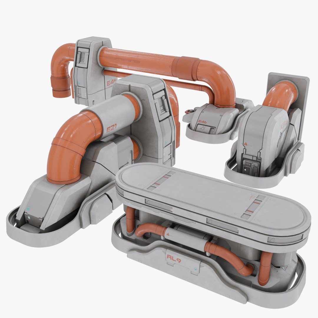 3D Sci Fi Pipe Units - TurboSquid 2318152