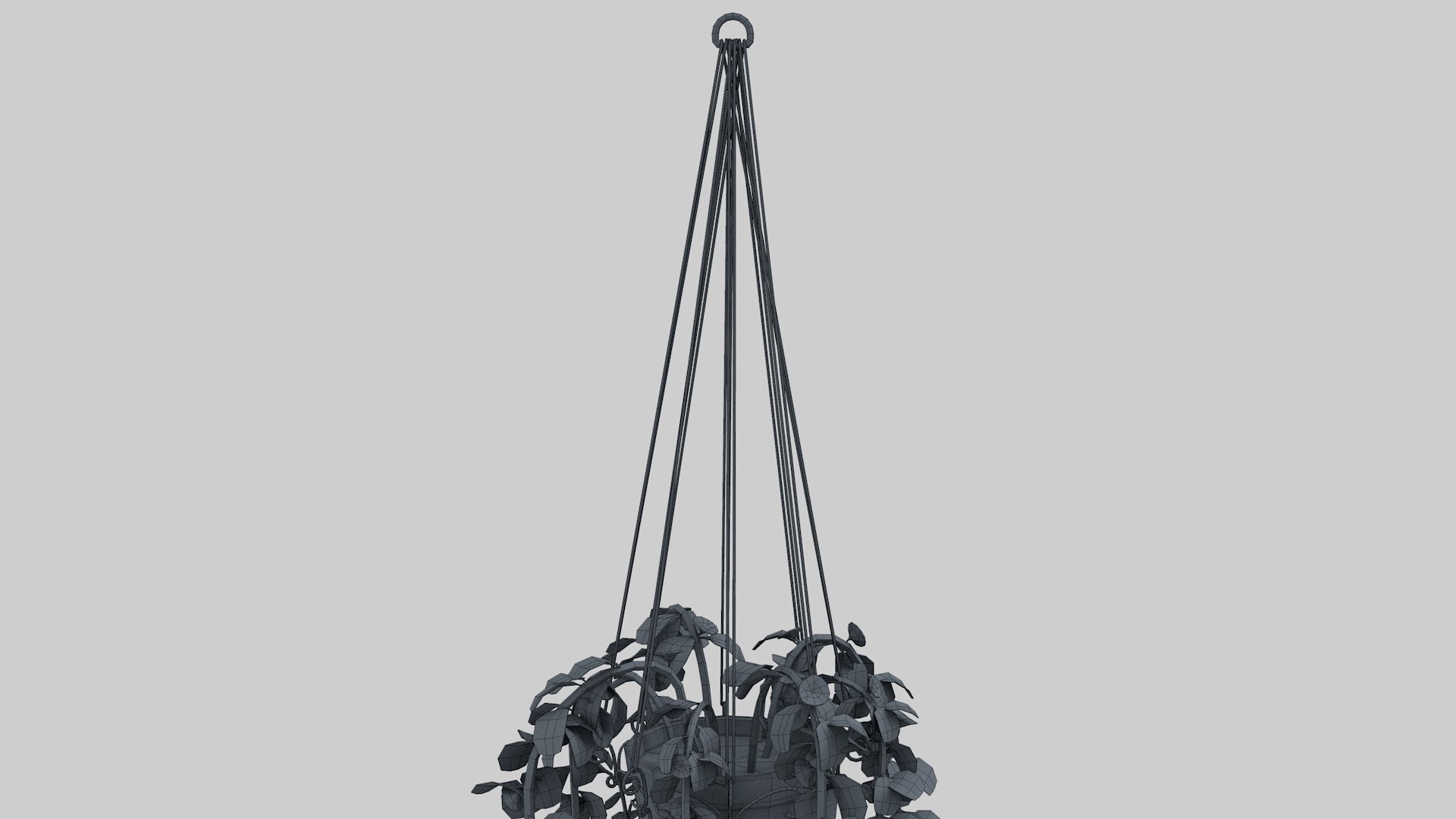 3D Hanging Pot With Plant And Flowers Model - TurboSquid 1845745