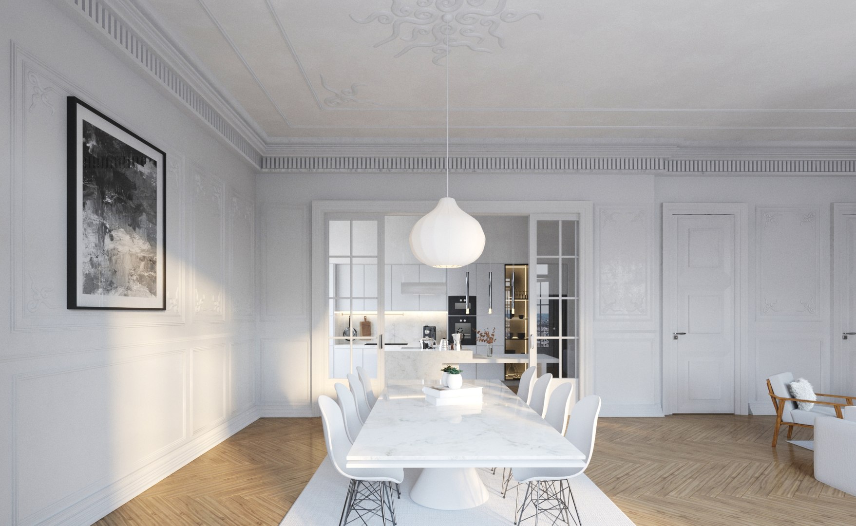 Scandinavian Apartment Flat Interior 3D Model - TurboSquid 2222946