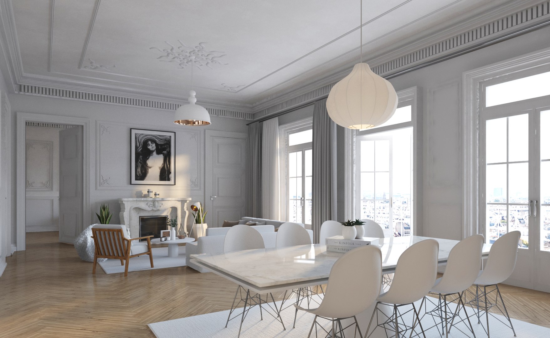 Scandinavian Apartment Flat Interior 3D Model - TurboSquid 2222946