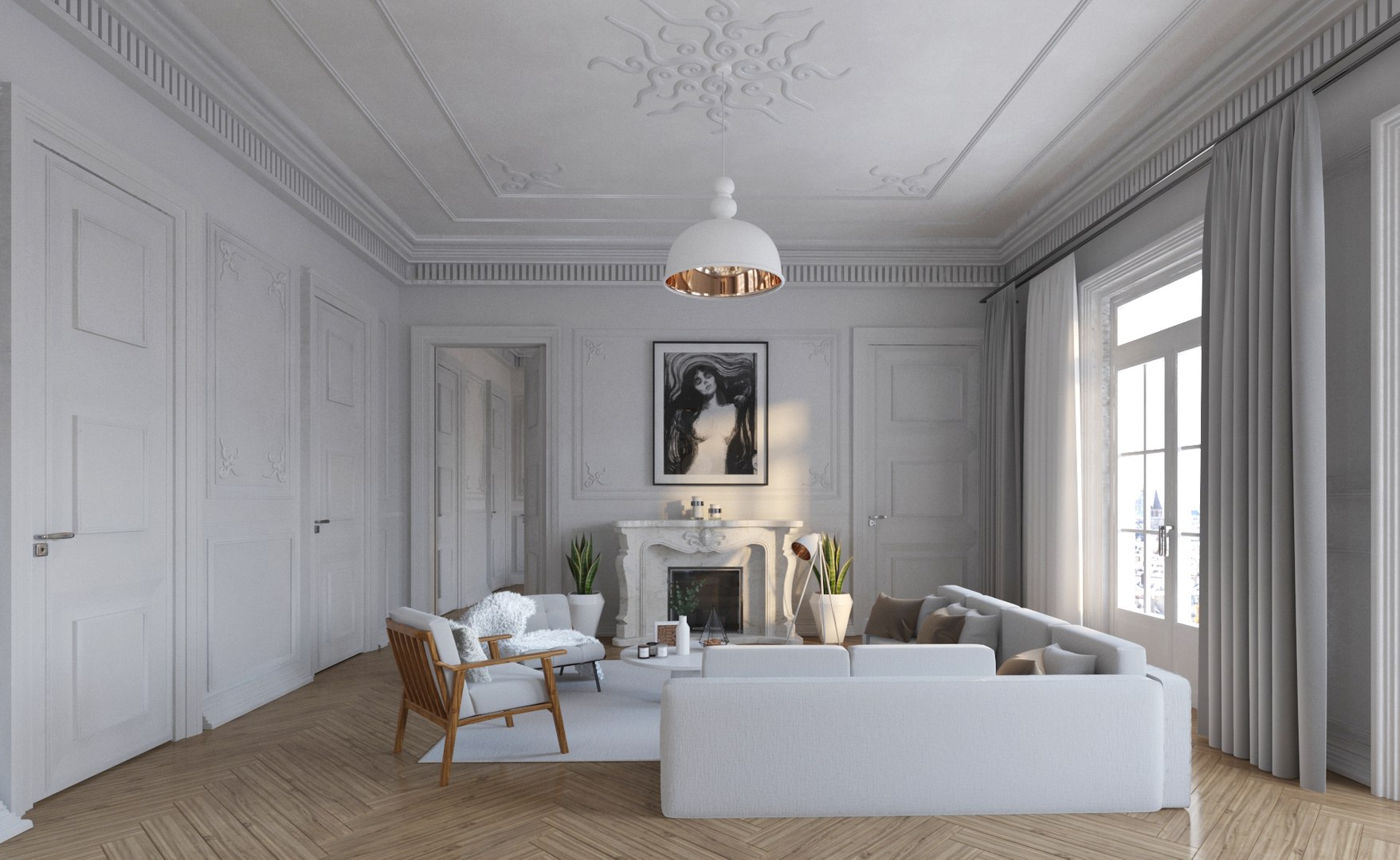 Scandinavian Apartment Flat Interior 3D Model - TurboSquid 2222946