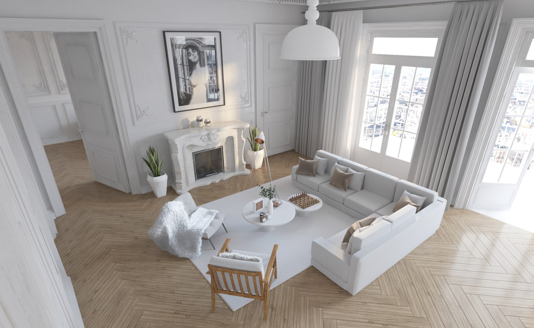 Scandinavian Apartment Flat Interior 3D Model - TurboSquid 2222946